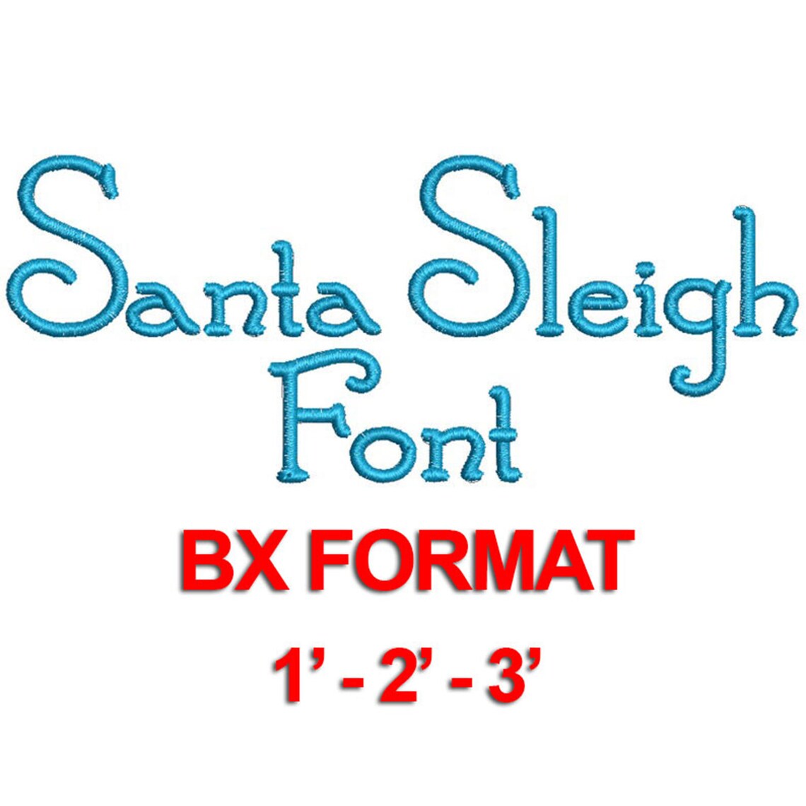 Santa Sleigh Font 3 Sizes BX Embroidery Font Machine - Etsy