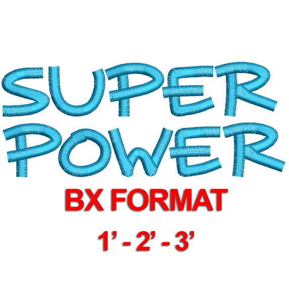 Super Power Font 3 Sizes BX Embroidery Font Machine | Etsy