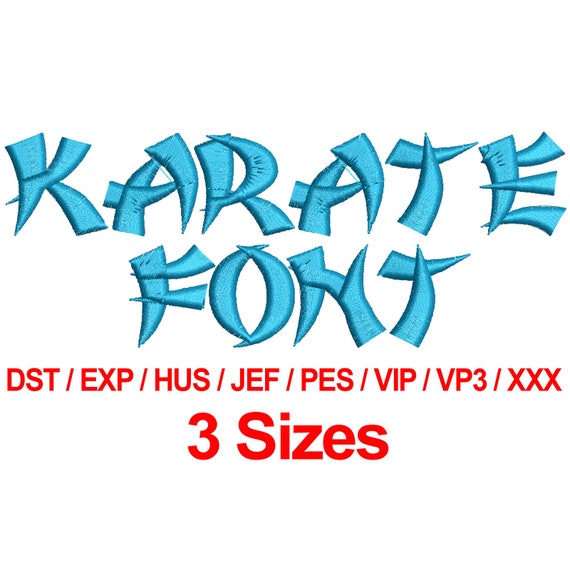 Karate Font 3 Sizes Machine Embroidery Design Fonts | Etsy