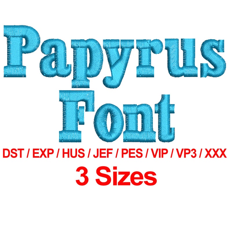 Papyrus Font 3 Sizes Machine Embroidery Design Fonts - Etsy
