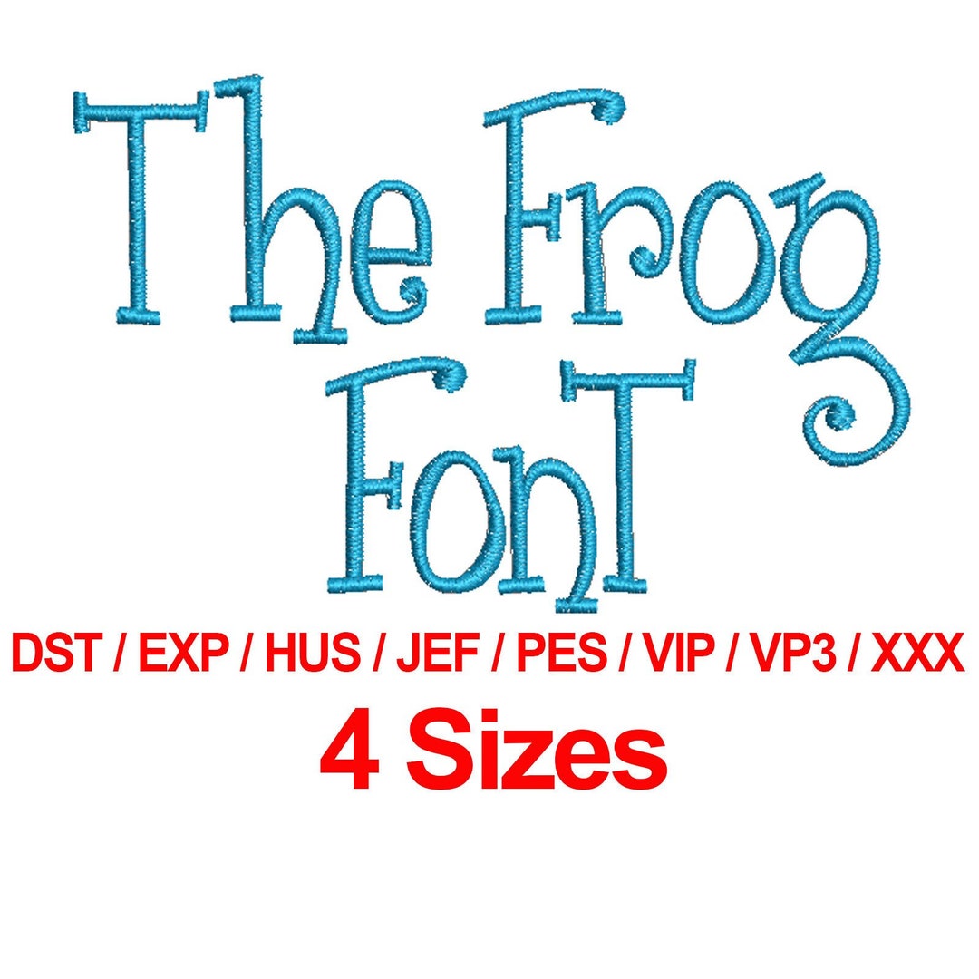 The Frog Font - Machine Embroidery Design Fonts 4 Sizes Alphabets All ...
