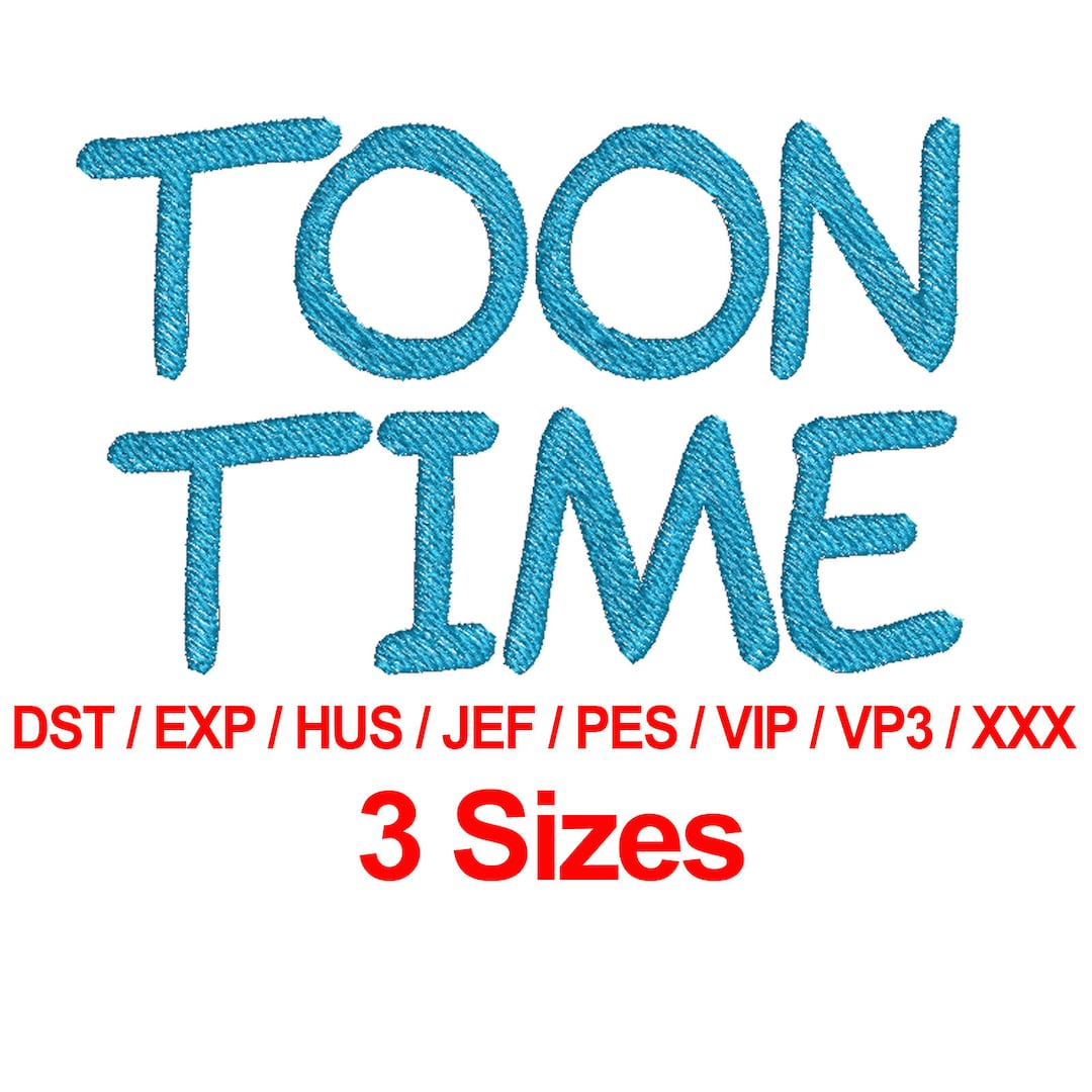Toon Time Font - Machine Embroidery Design Fonts 3 Sizes Alphabets All ...