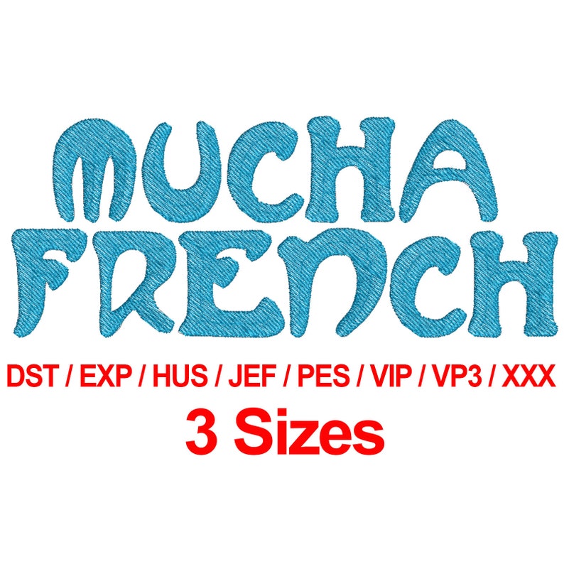 Mucha French 3 Sizes Machine Embroidery Design Fonts - Etsy