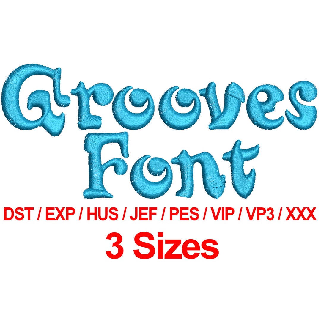 Grooves Font - 3 Sizes Machine Embroidery Design Fonts Alphabets All ...