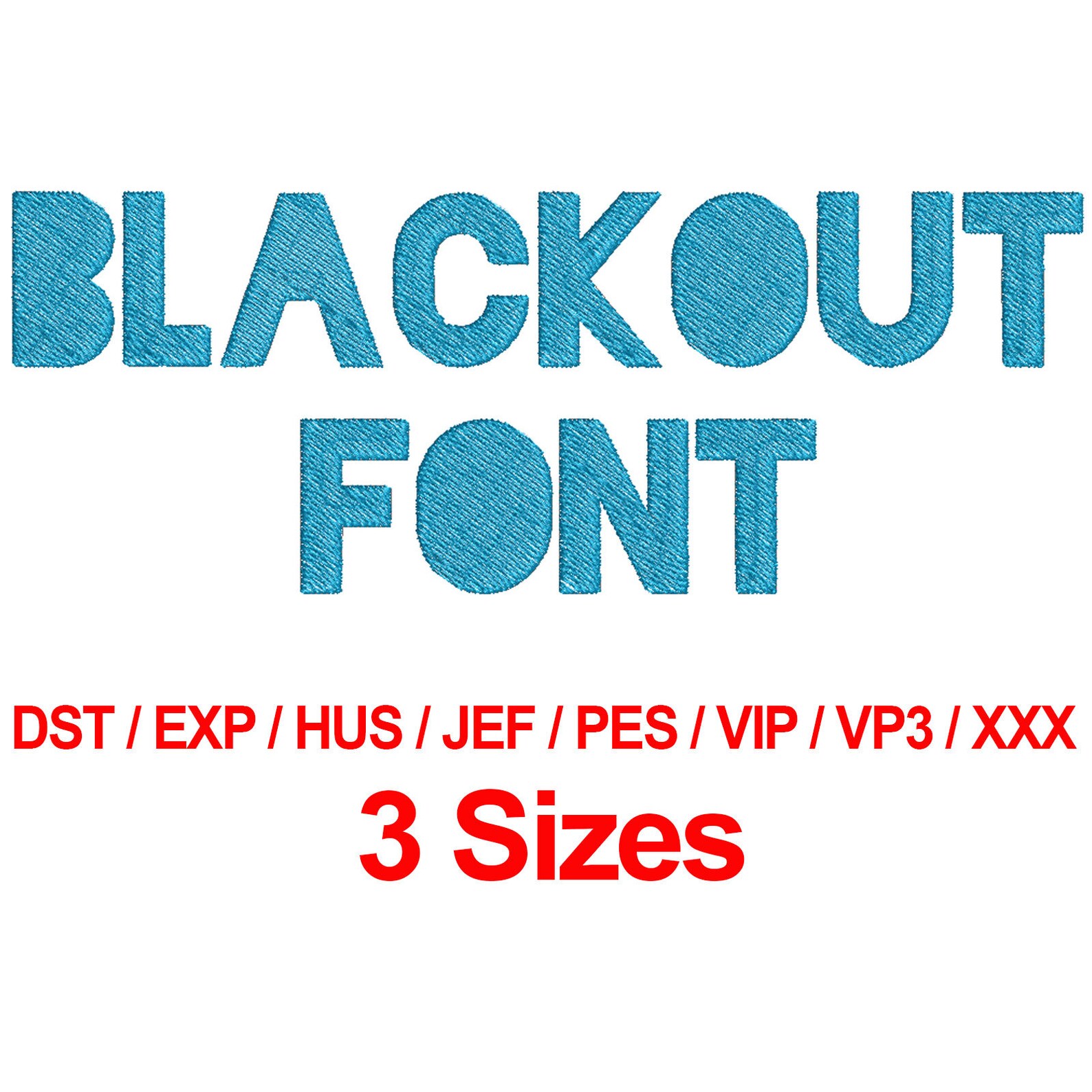 Blackout Font 3 Sizes Machine Embroidery Design Fonts - Etsy