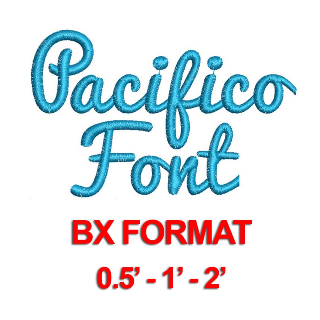 Pacifico Font - 3 Sizes BX Embroidery Font, Machine Embroidery Font, BX ...