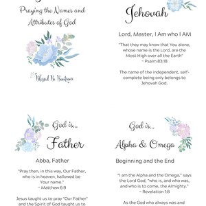 Names of God Scripture Cards | Printable Digital Download | Instant ...