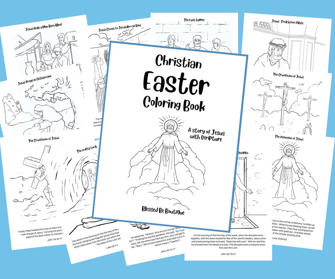 Christian Easter Coloring Book Easter Digital Download Pages - Etsy