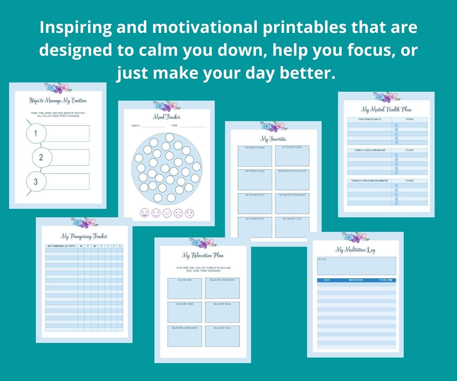 Mental Health Therapy Digital Workbook Self-care Printable Journal ...