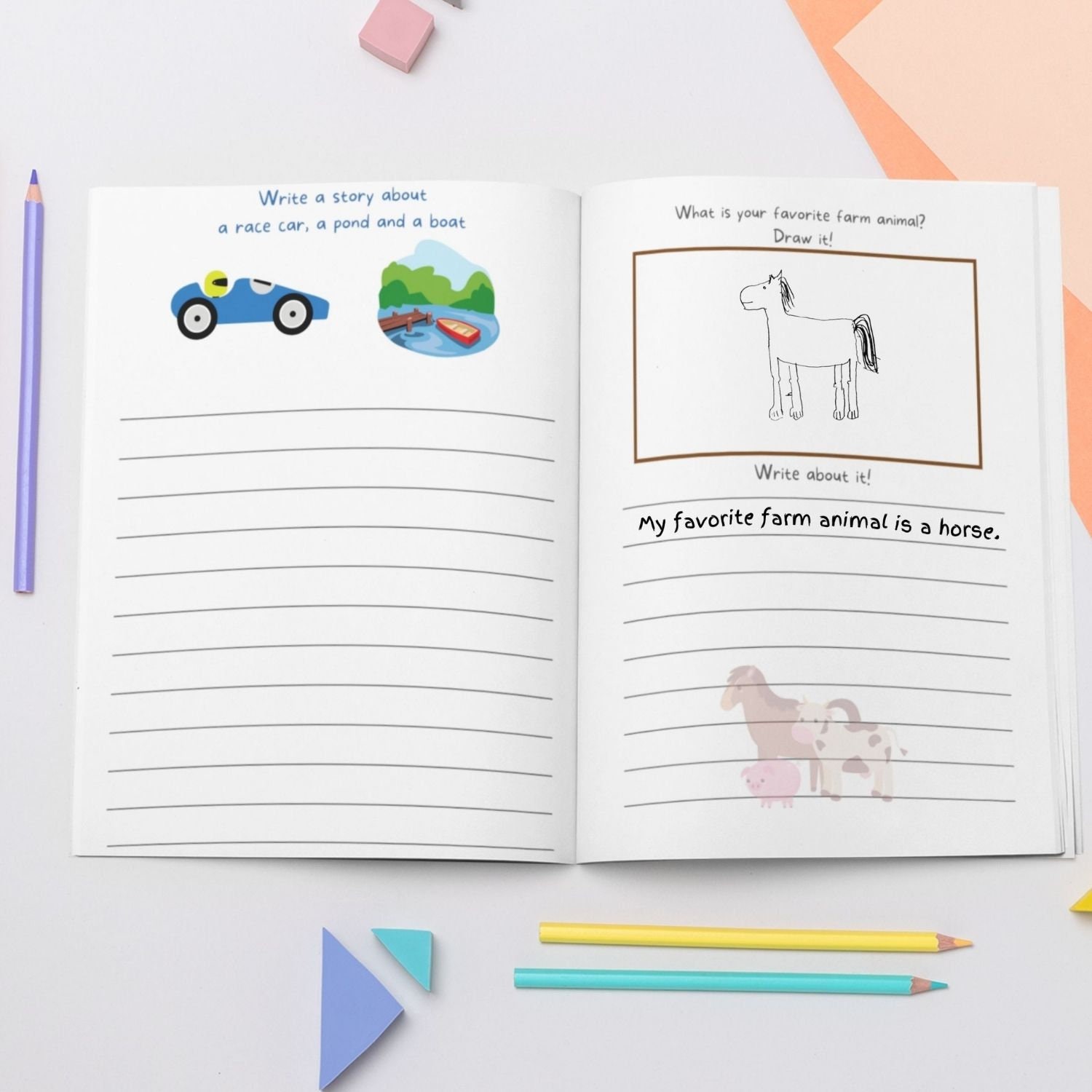 Kids Summer Journal With Writing Prompts Printable Journal - Etsy