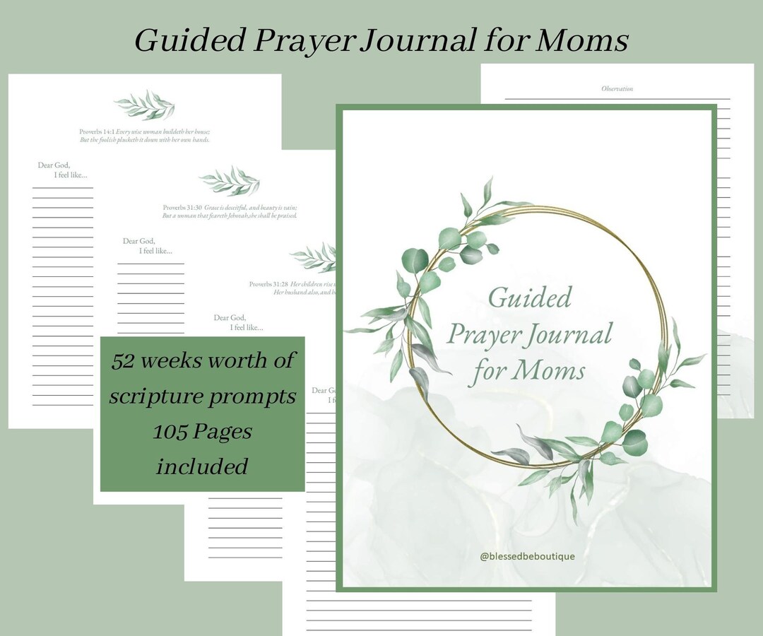 Prayer Journal for Moms | Guided Bible Study Journal | Christian ...