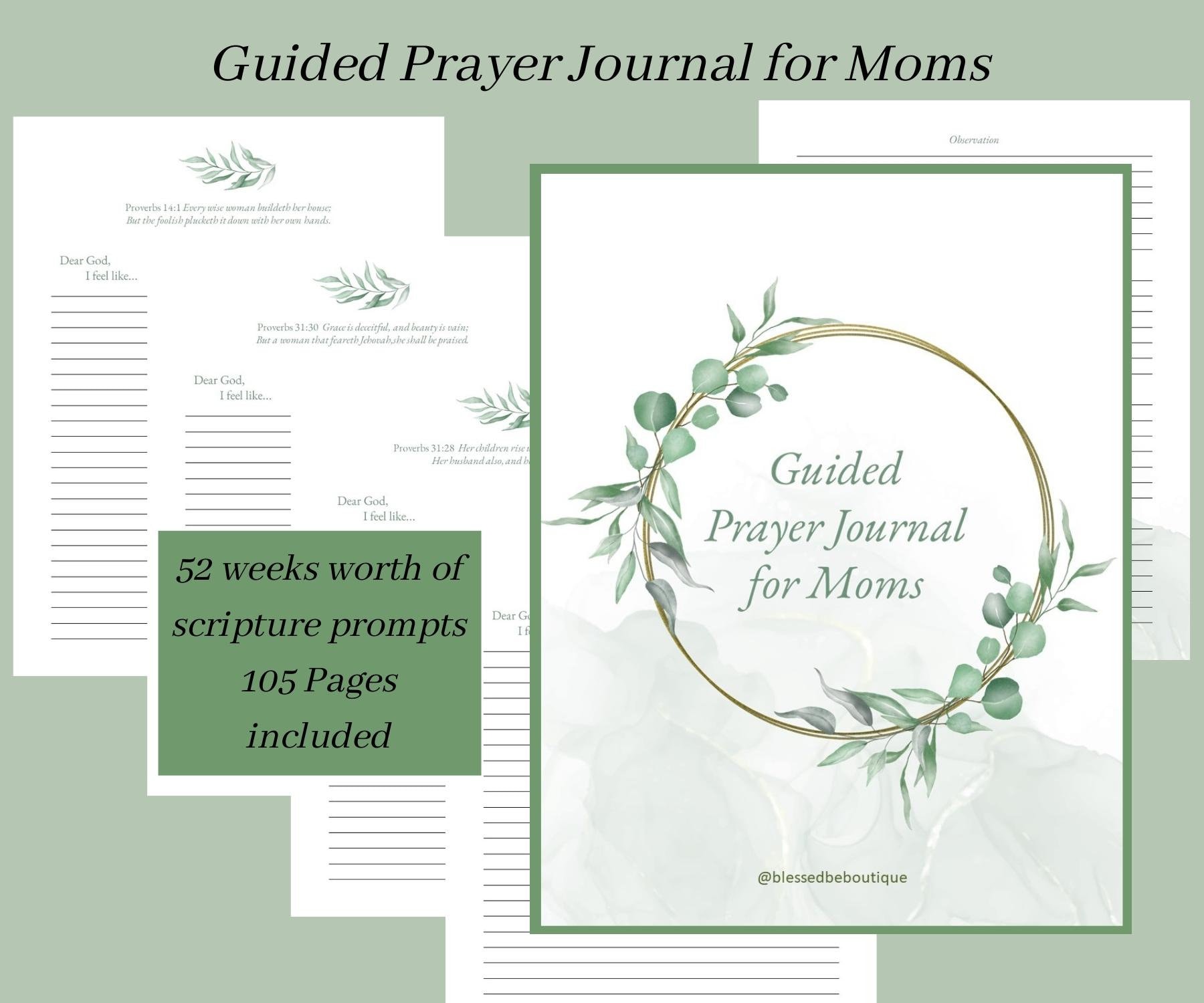 Prayer Journal for Moms | Guided Bible Study Journal | Christian ...