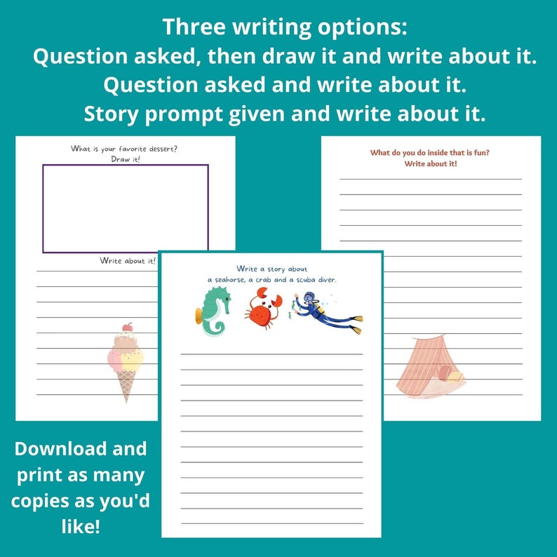 Summer Writing Prompt for Kids | Creative Writing | Printable Journal ...