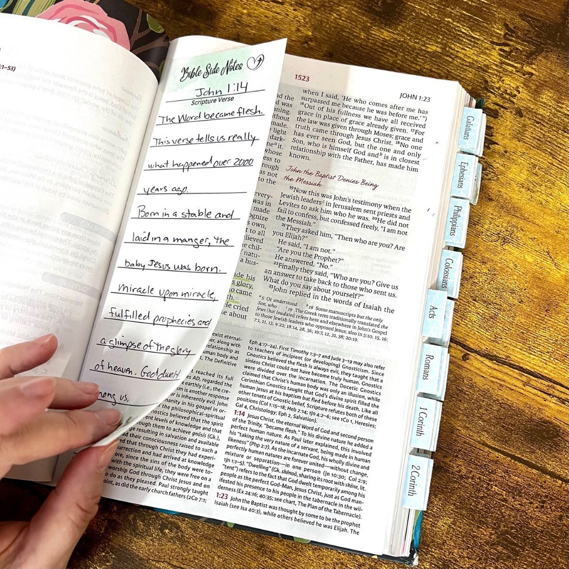 Green Bible Side Notes W/ Lines | Bible Post-it Notes | Bible Sticky ...