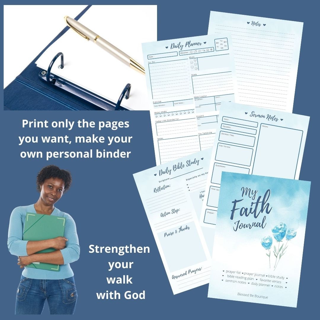 Faith Journal Planner | Digital Download | Bible Study Journal | Bible ...
