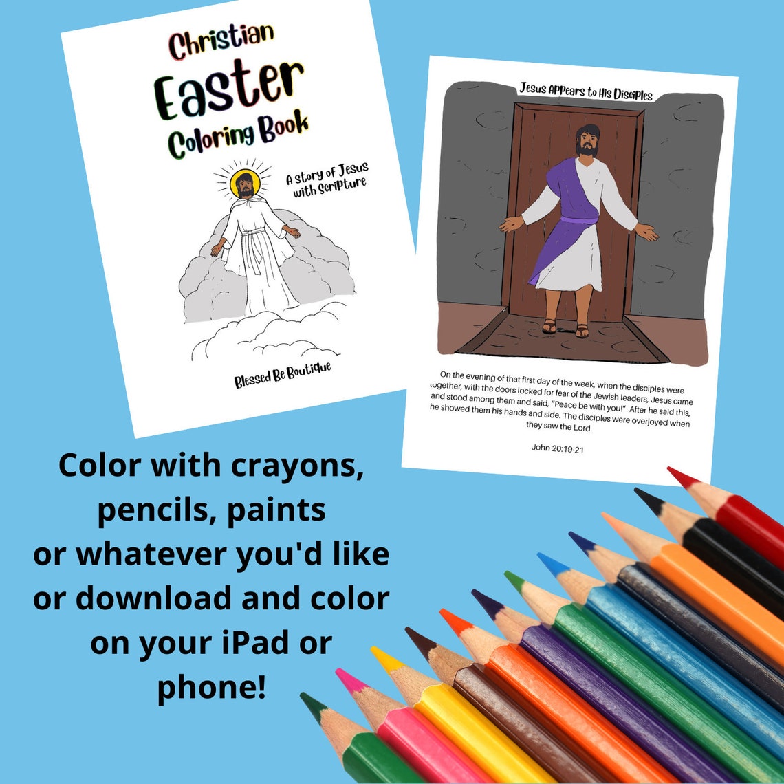 Christian Easter Coloring Book Easter Digital Download Pages - Etsy
