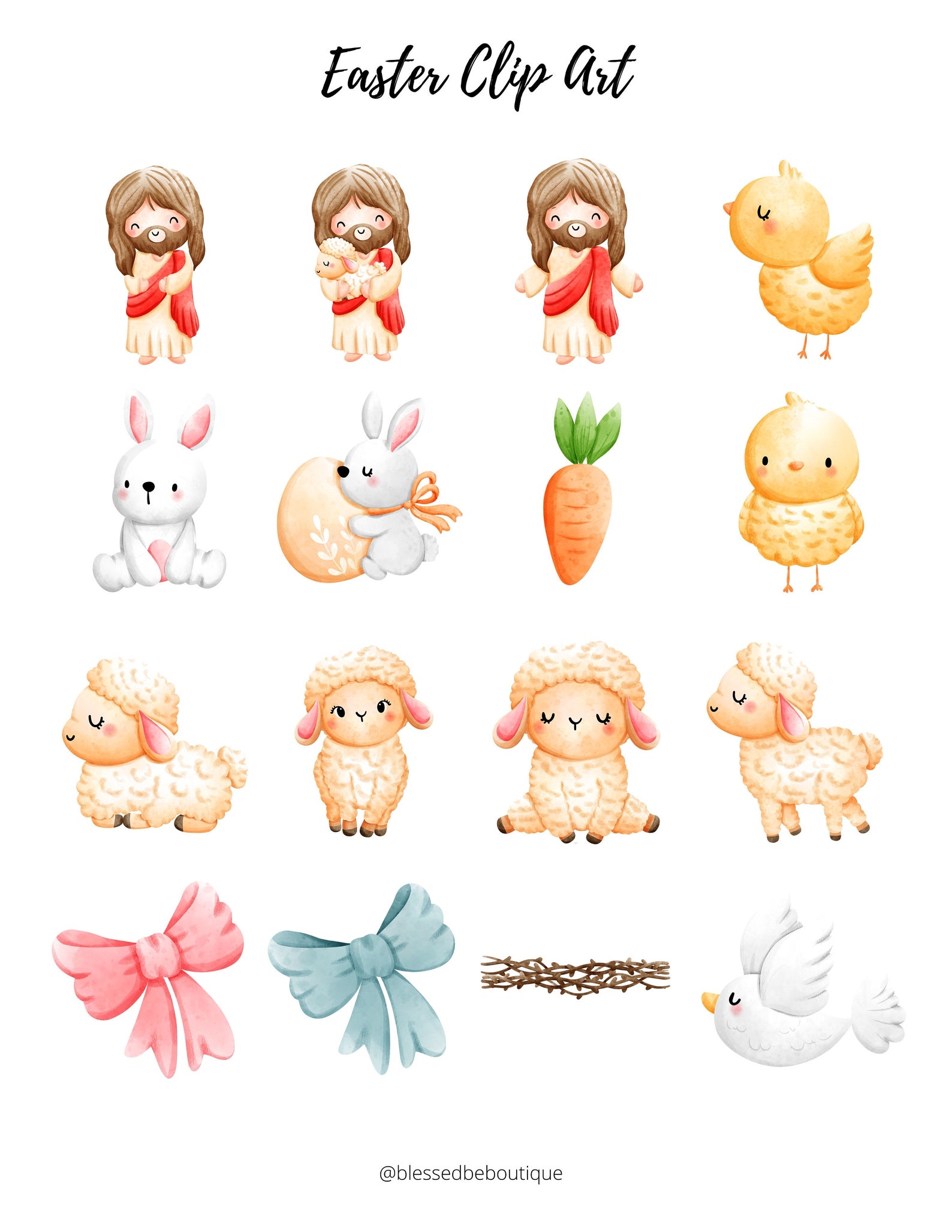 Christian Easter Clipart Files | PNG Files | Easter Bible Bundle for ...