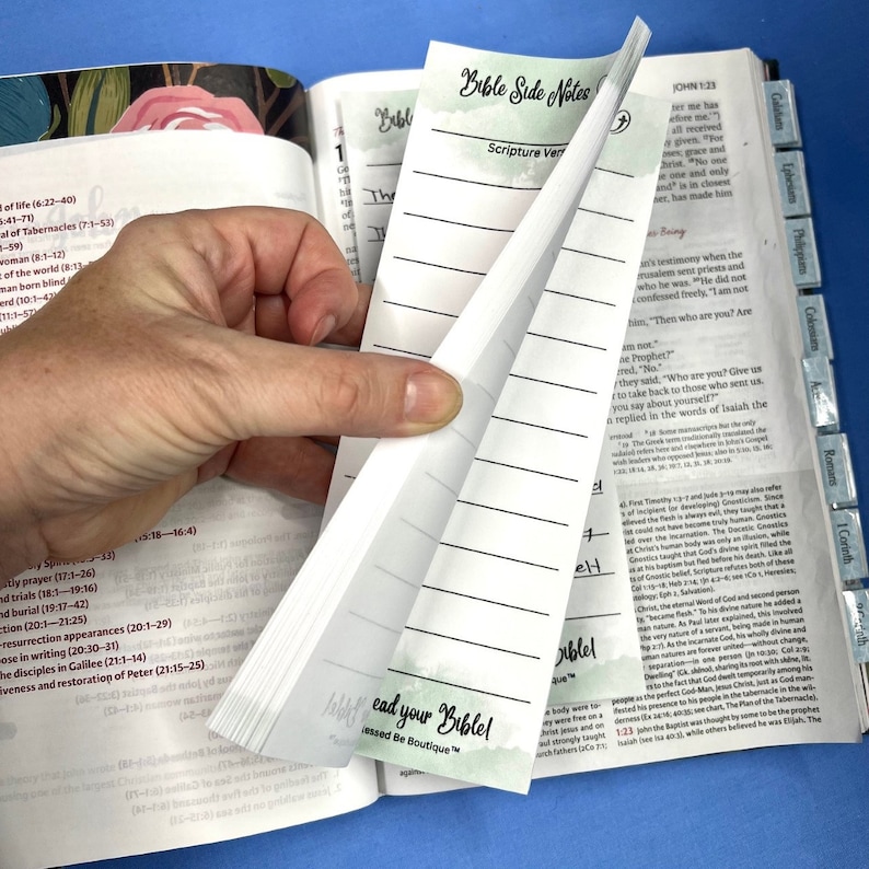 Green Bible Side Notes W/ Lines | Bible Post-it Notes | Bible Sticky ...