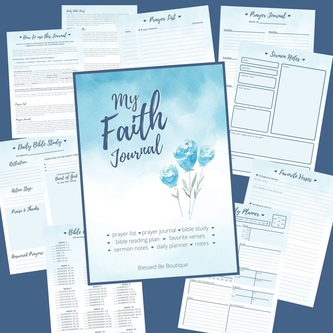 Digital Faith Journal Planner | Bible Study Journal | Prayer Journal ...