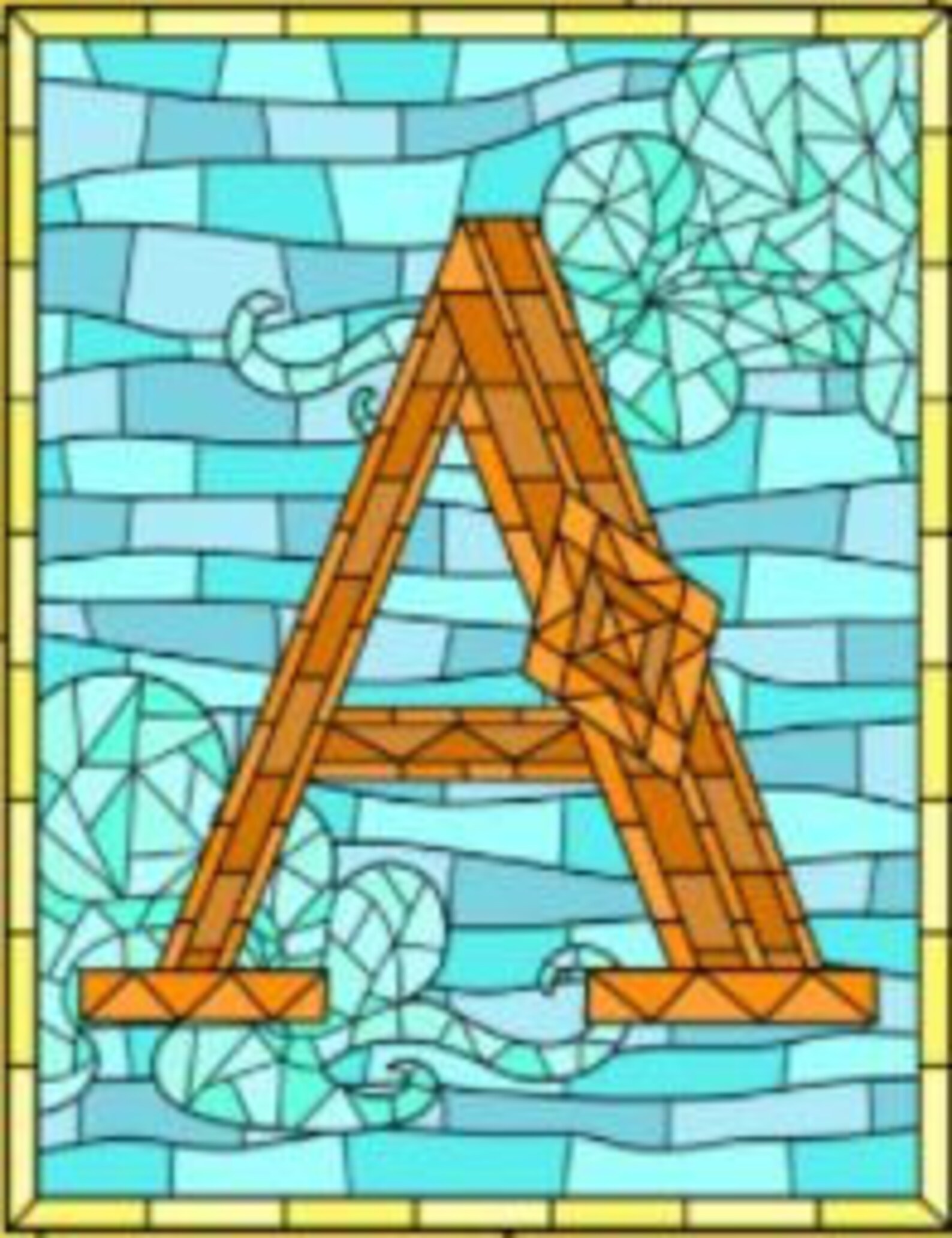 Adult Coloring Book | Stained Glass Letters of the Alphabet Coloring ...