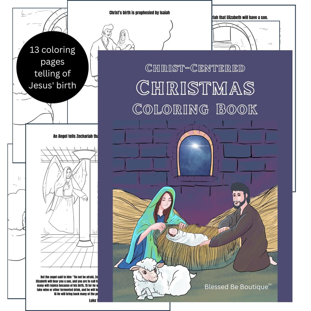 Christ-centered Christmas Coloring Book Digital Download, Coloring ...