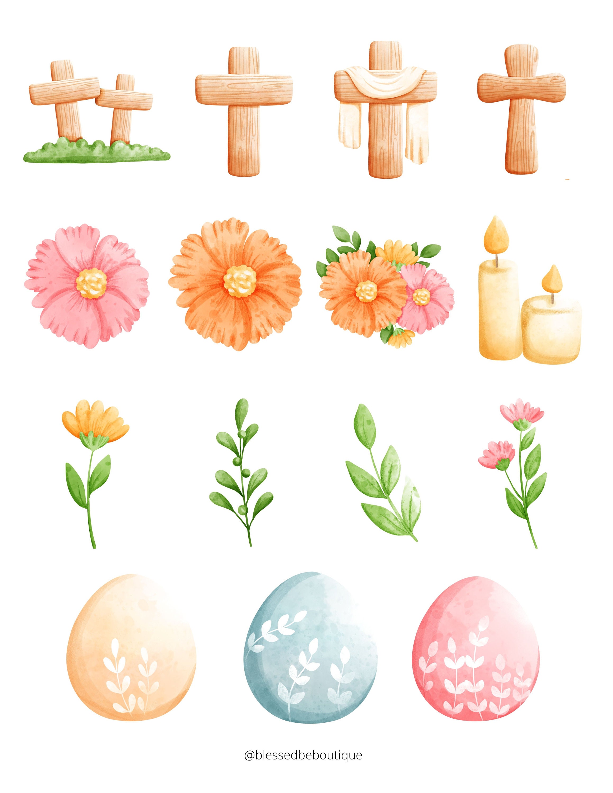 Christian Easter Clipart Files PNG Files Easter Bible Bundle for ...