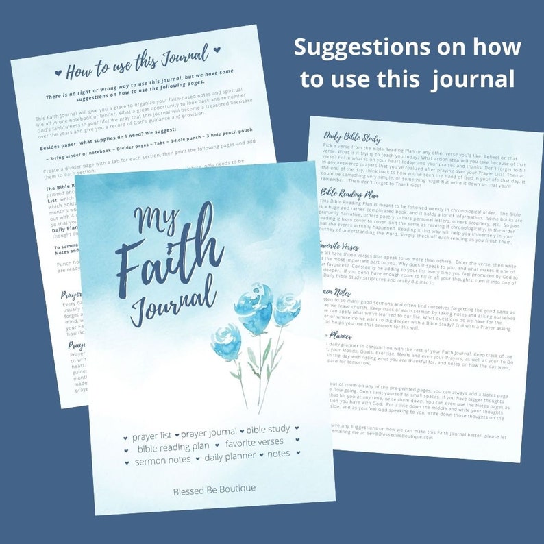 Faith Journal Planner Digital Download Bible Study Journal Bible Study ...
