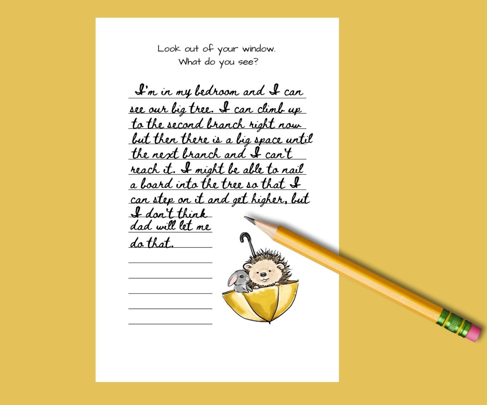 Hedgehog Journal Prompts for Students and Kids | 52 Weekly Questions to ...