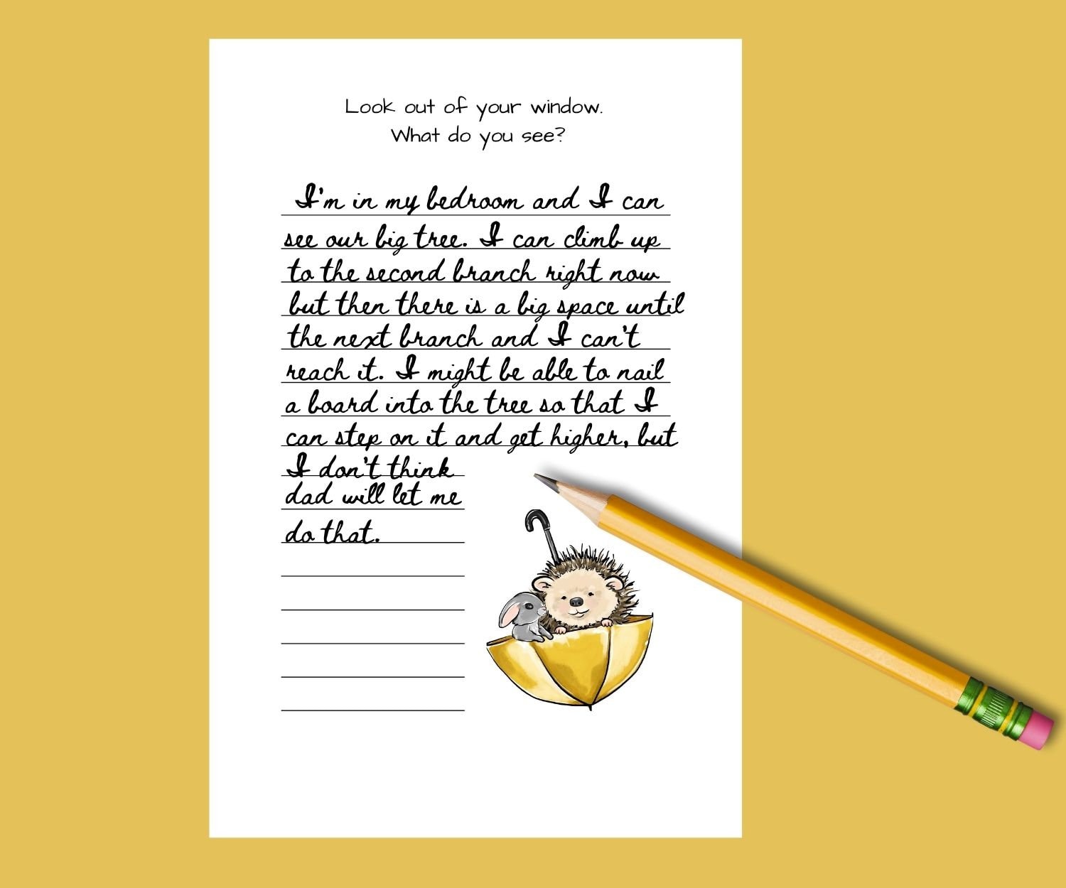 Hedgehog Journal Prompts for Students and Kids | 52 Weekly Questions to ...