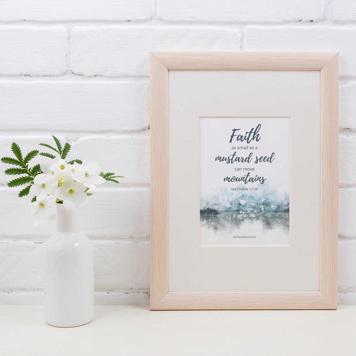Mustard Seed Faith Scripture Art Digital Download Matthew 17:20 Bible ...