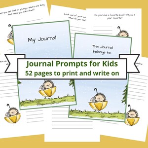 Hedgehog Journal Prompts for Students and Kids | 52 Weekly Questions to ...
