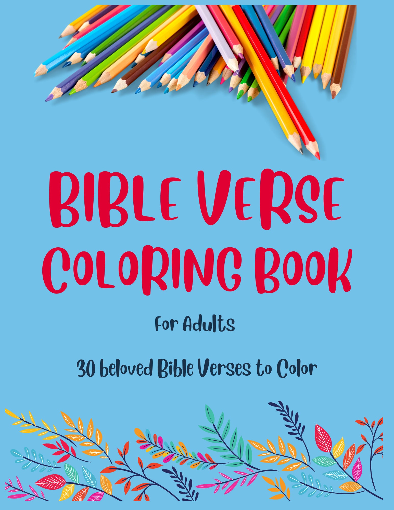Bible Verse Printable Coloring Book | 30 Pages | Downloadable Scripture ...
