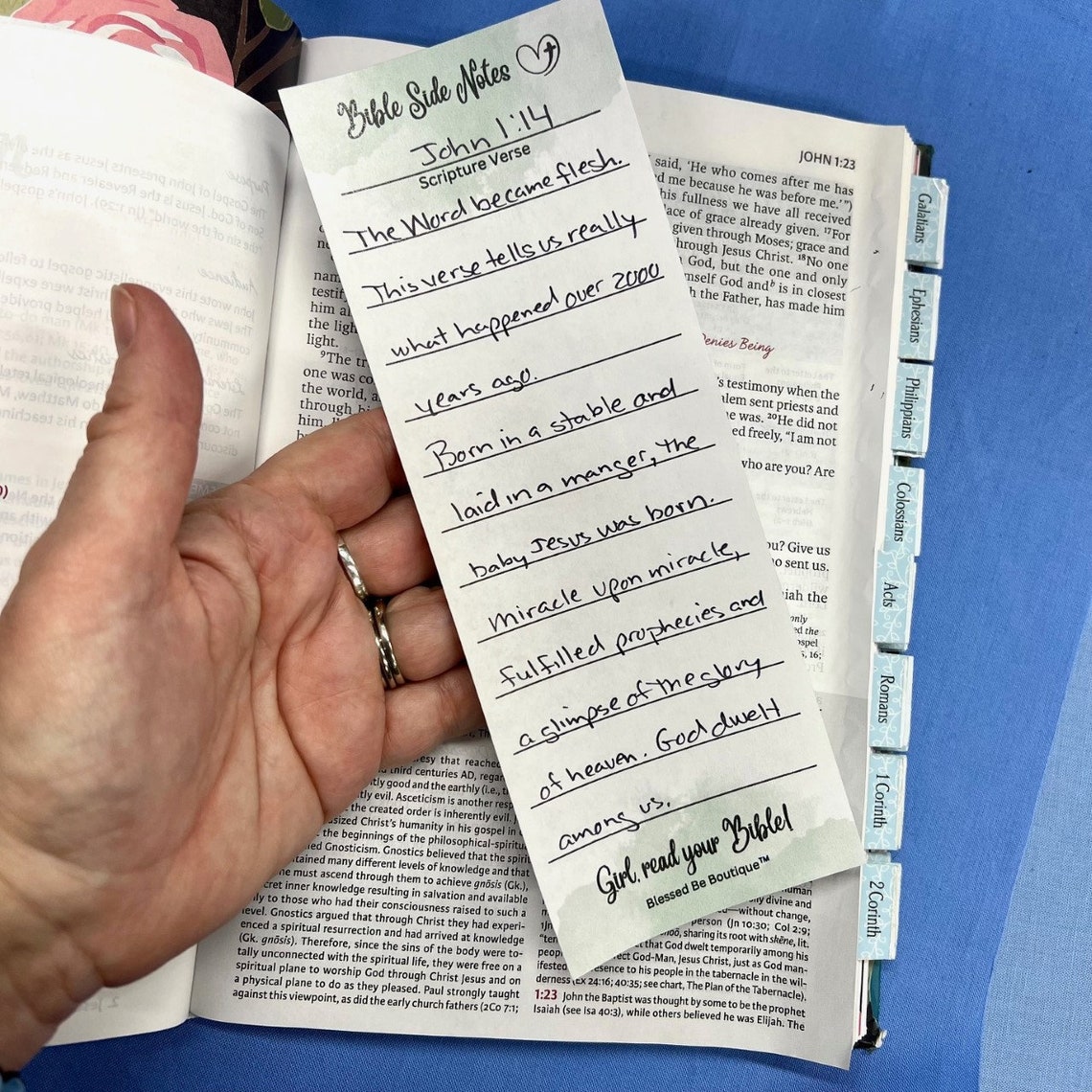 Green Bible Side Notes W/ Lines | Bible Post-it Notes | Bible Sticky ...