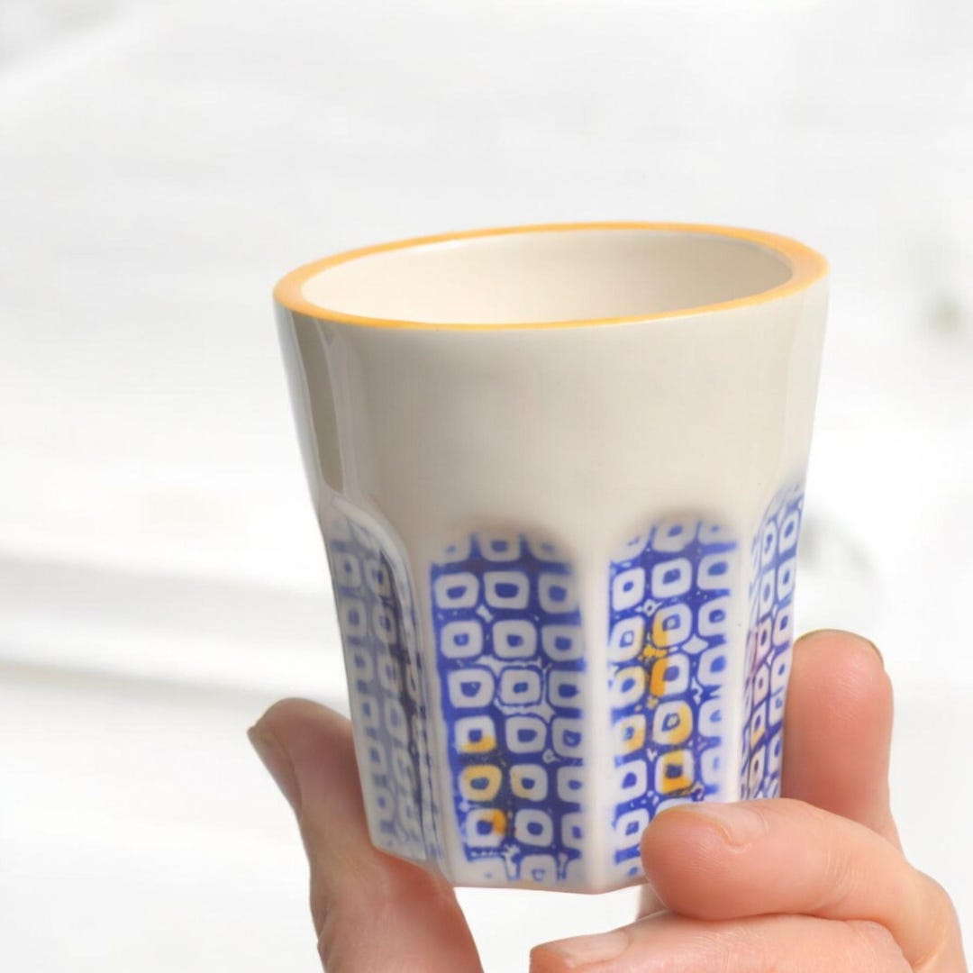 Vintage Style Blue Pottery Coffee Cups,handmade Ceramic Espresso Set ...