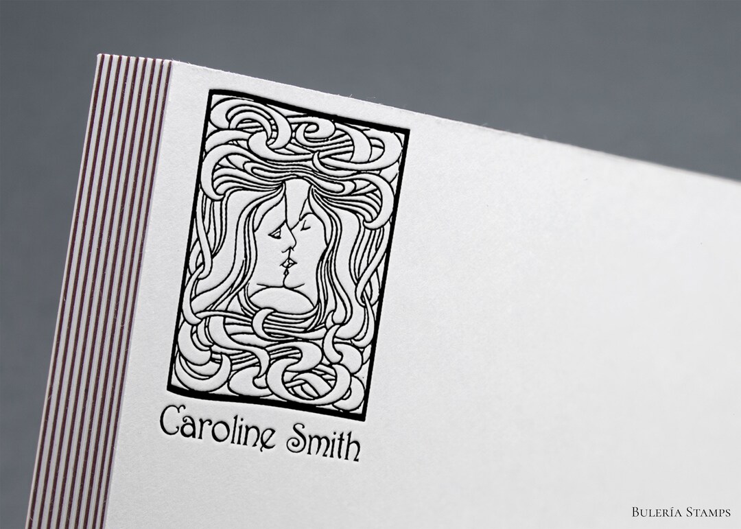 THE KISS by Peter Behrens, Ex Libris Book Stamp, Library Stamp ...