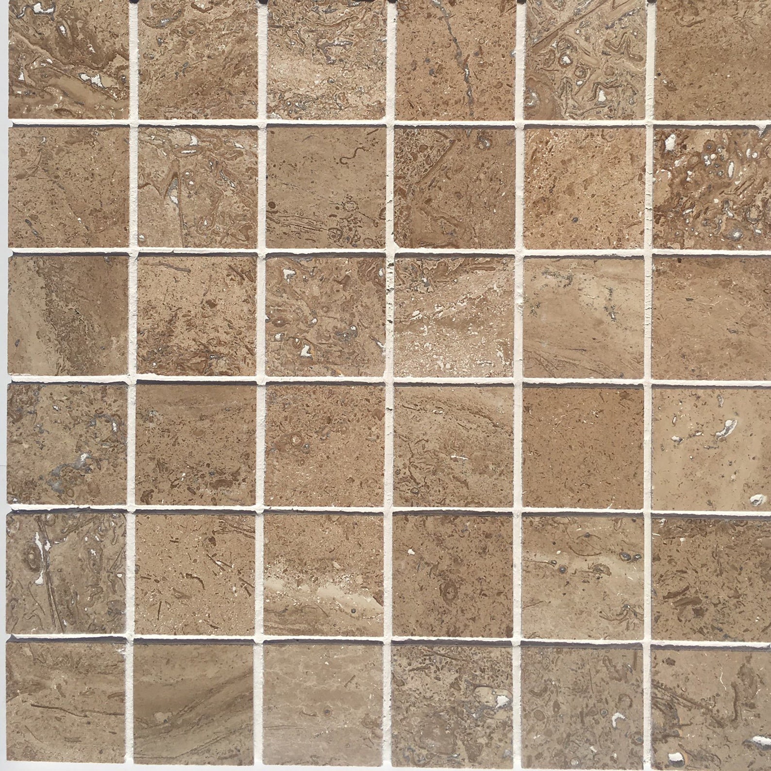 Mocha 12"x12" Travertine Honed Mosaic Tile - Etsy