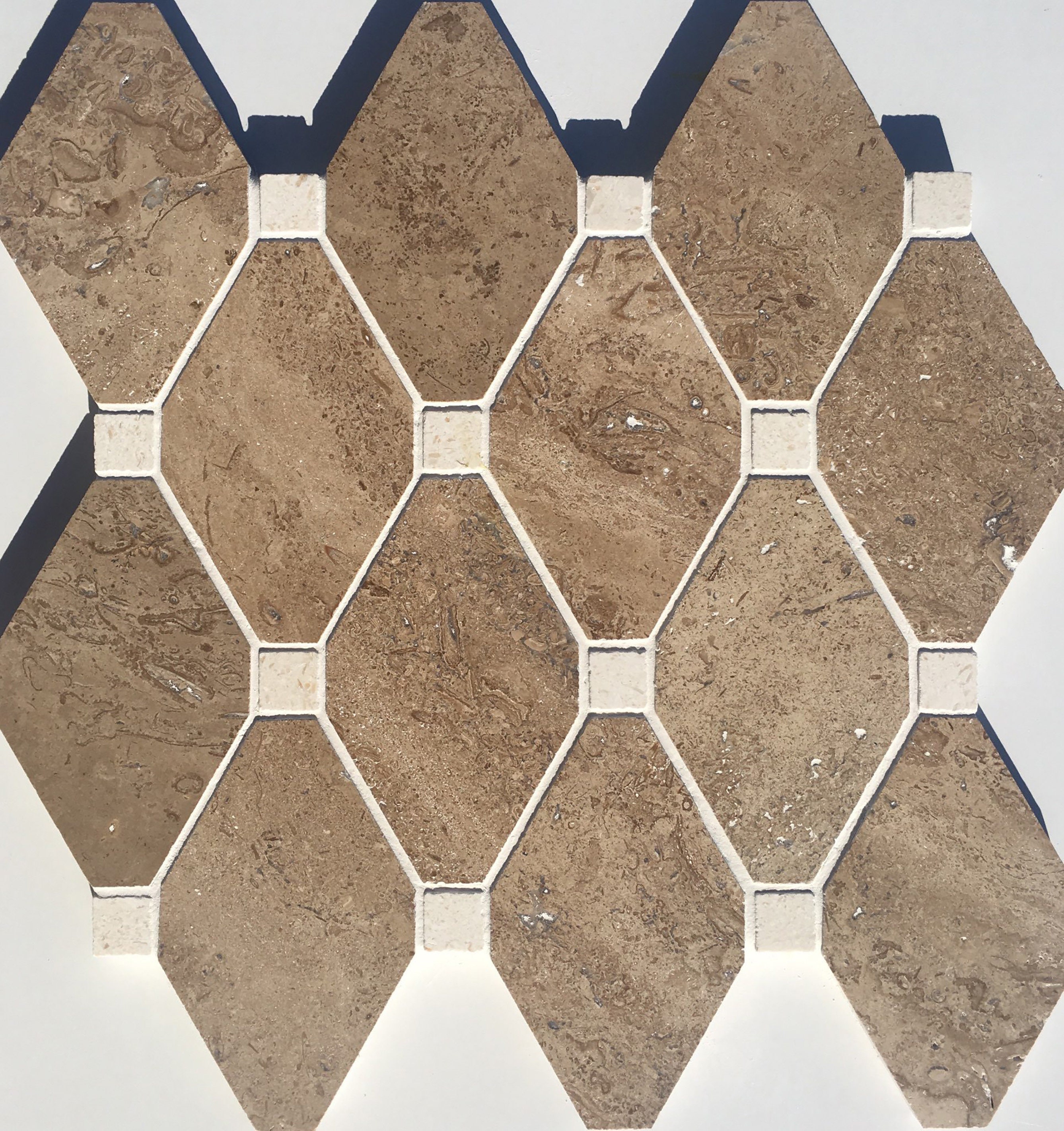 Mocha 8"x10" Boliche Travertine Honed Mosaic Tile - Etsy