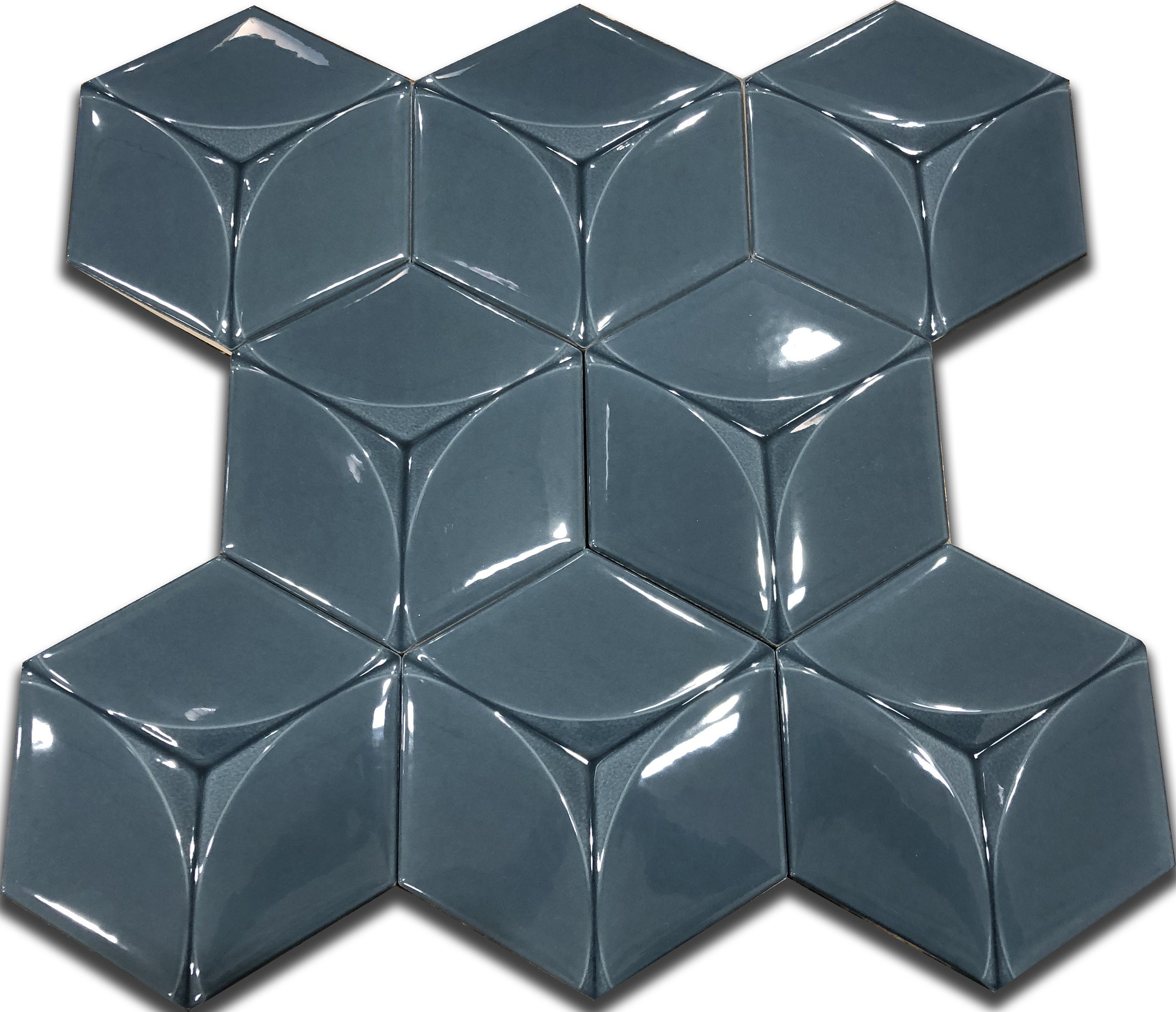 Hudson 7x8 Sky Polished Hexagonal Ceramic Tile - Etsy