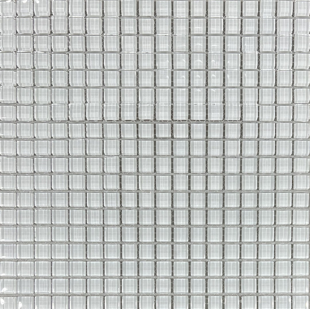 White Glass Square Mosaic 12"x12" Wall Tile - Etsy