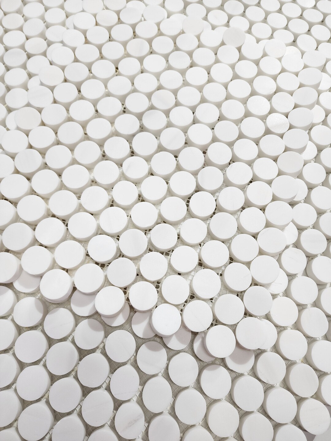 Bianco Dolomite Round Mosaic Tile - Etsy