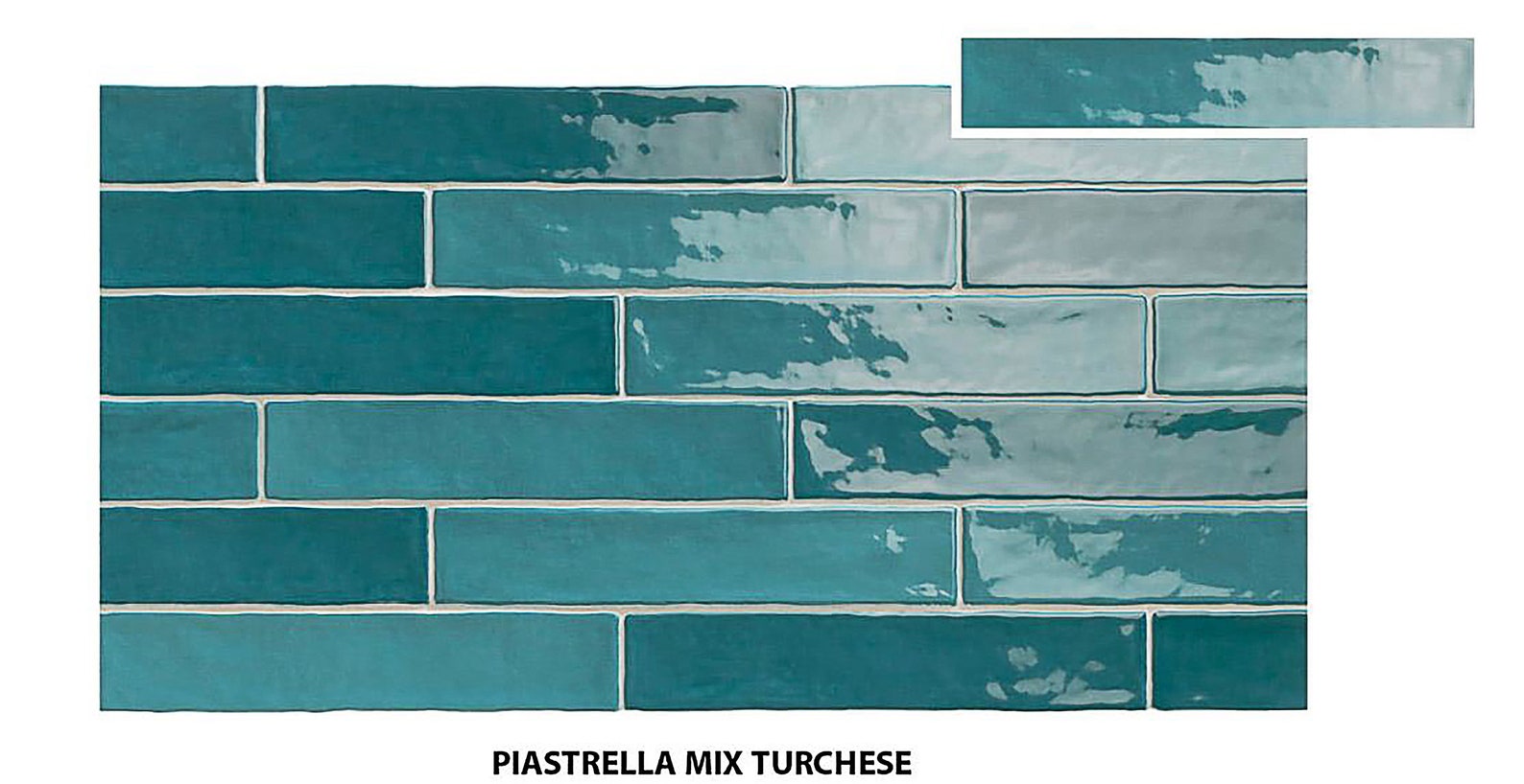 Natucer Piastrella Mix Turchese 2"x10" Polished Subway Ceramic Tile - Etsy