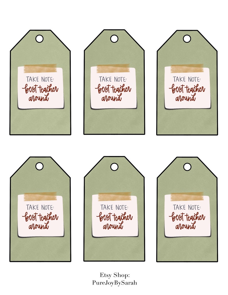 Printable Teacher Tag, Best Teacher Around | Teacher Appreciation Tags ...