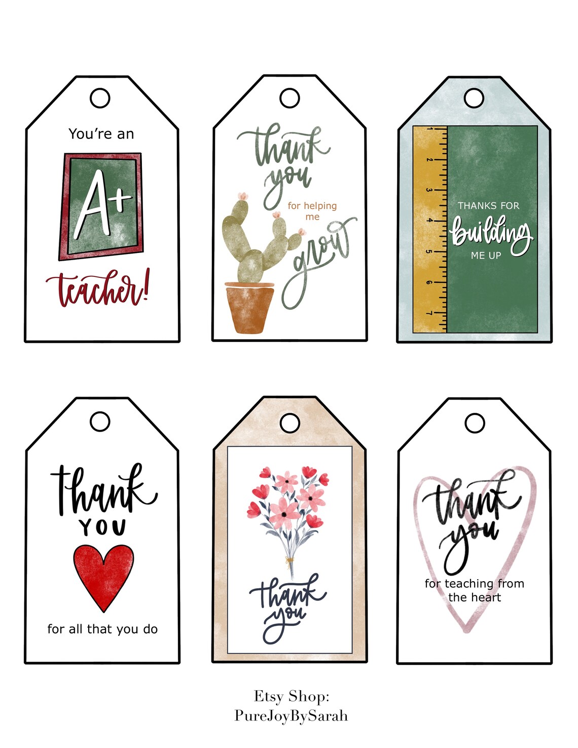 Printable Variety Teacher Thank You Tags 2.0 | Teacher Appreciation ...