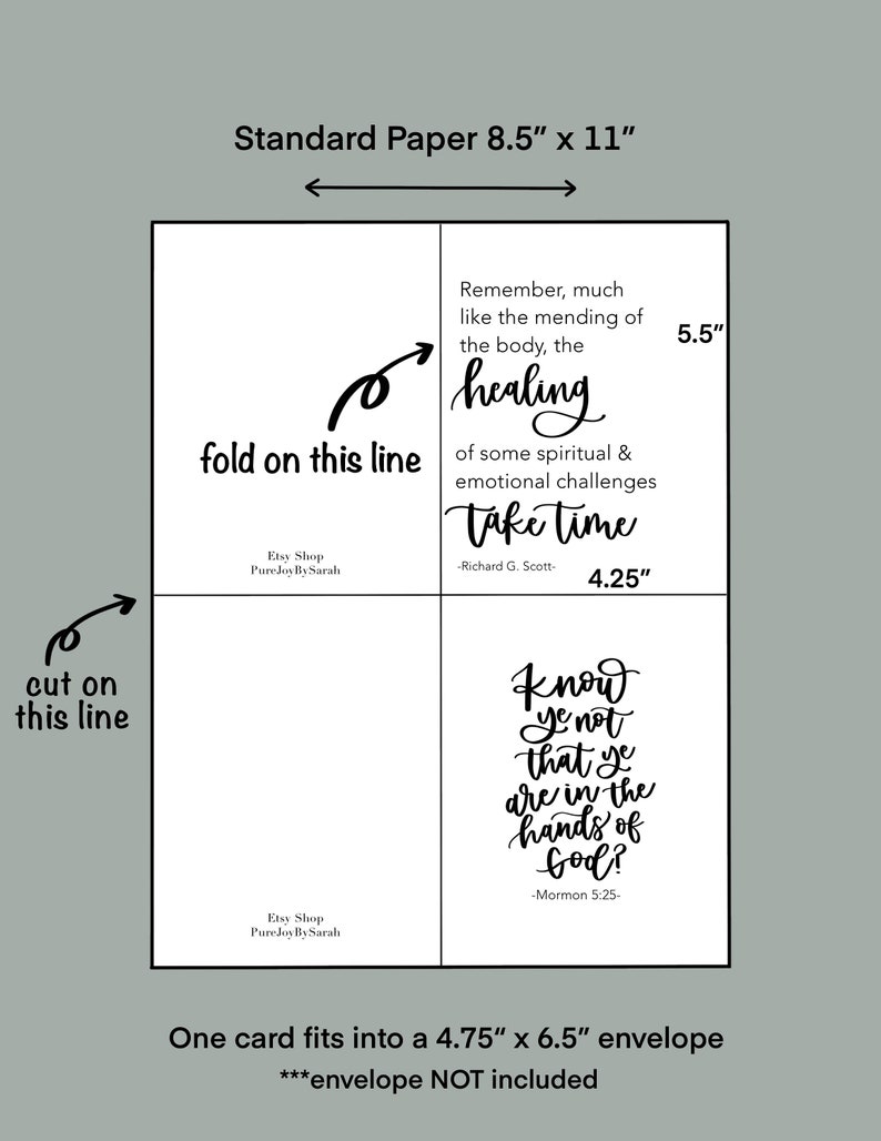 Printable Grief Sympathy Card | Scripture Cards | LDS Quotes | Loss ...