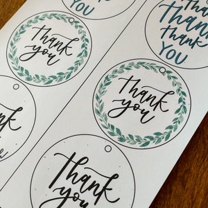 Circle Thank You Gift Tags | Thank You Printable Tag | Printable Gift ...