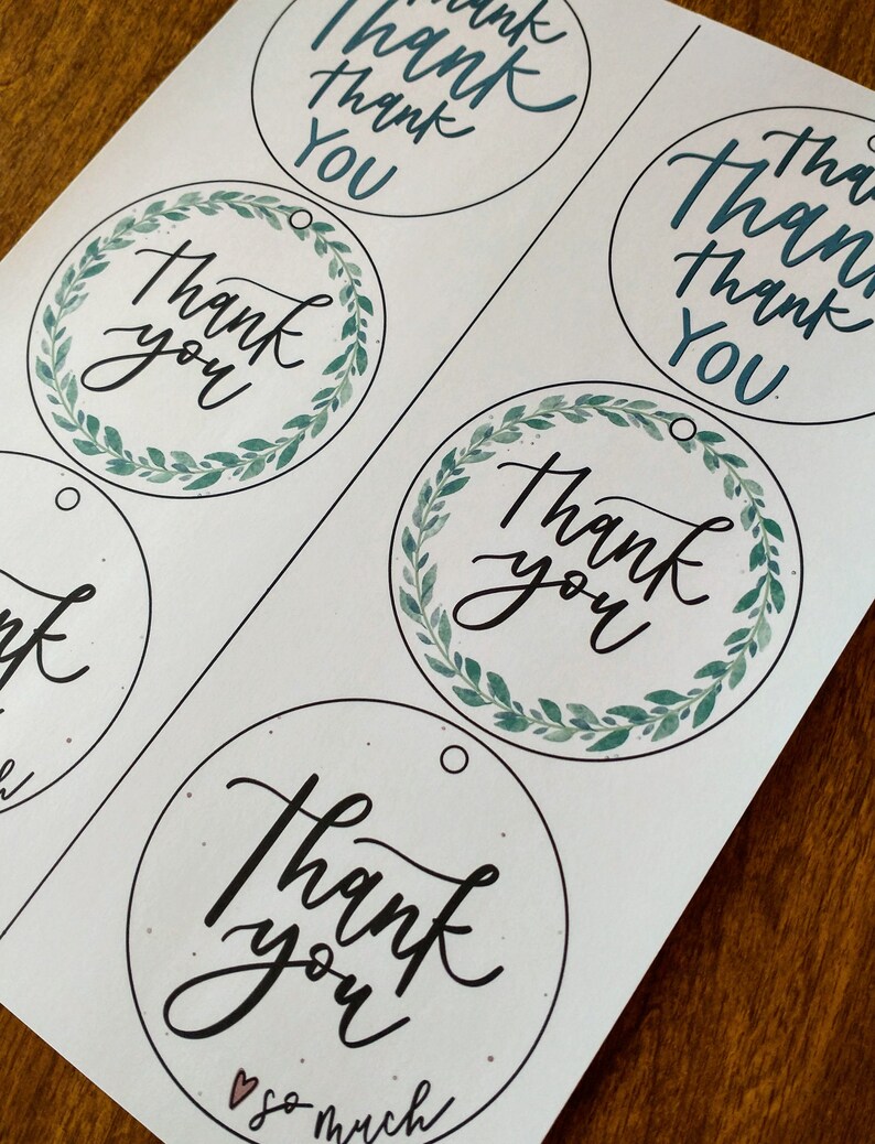Circle Thank You Gift Tags | Thank You Printable Tag | Printable Gift ...