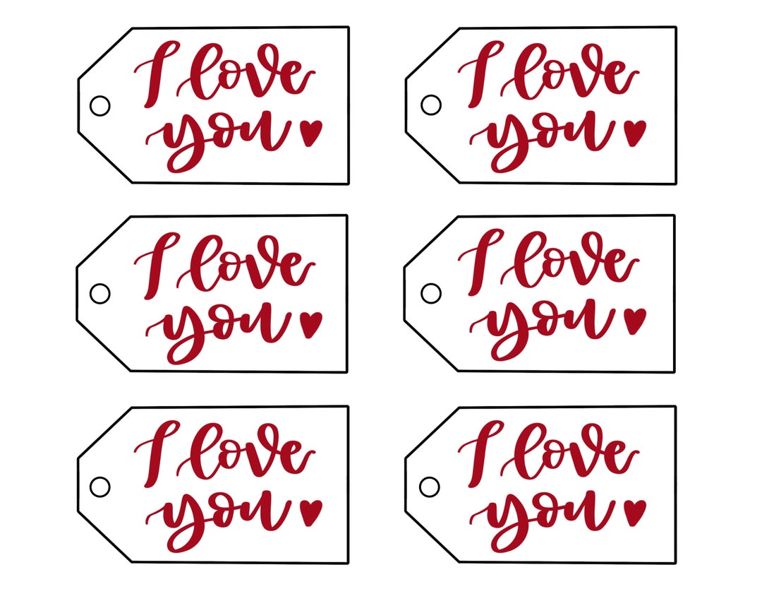 I Love You Tags | Valentines Day Gift Tags | Valentines Day Tag ...