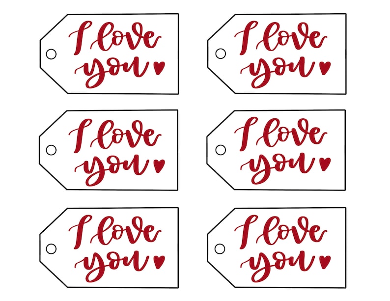 I Love You Tags | Valentines Day Gift Tags | Valentines Day Tag ...