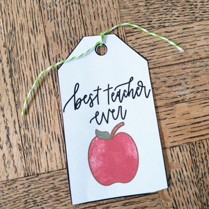 Teacher Printable Gift Tags, Best Teacher | Teacher Appreciation Tags ...