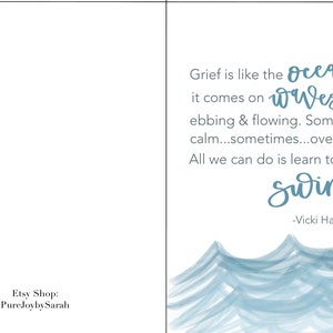 Printable Grief Sympathy Card | Deep Grief & Grief is Like the Ocean ...